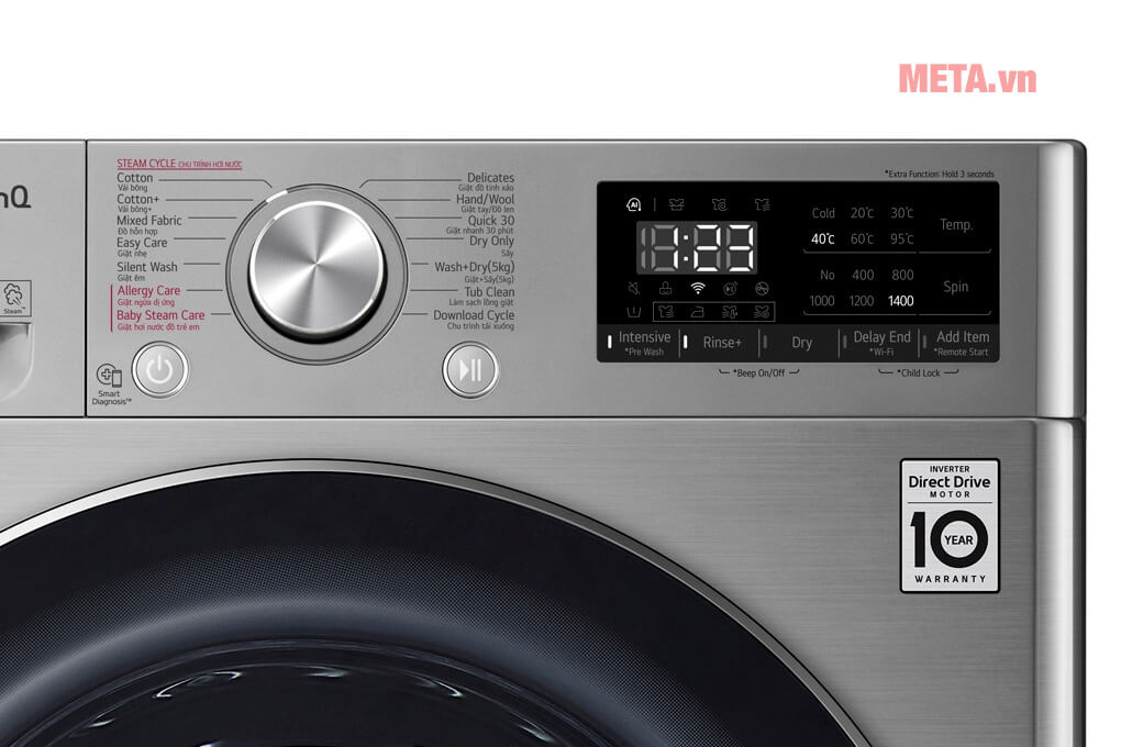 Máy giặt sấy LG Inverter 9 kg FV1409G4V (giặt 9kg, sấy 5kg) - META.vn