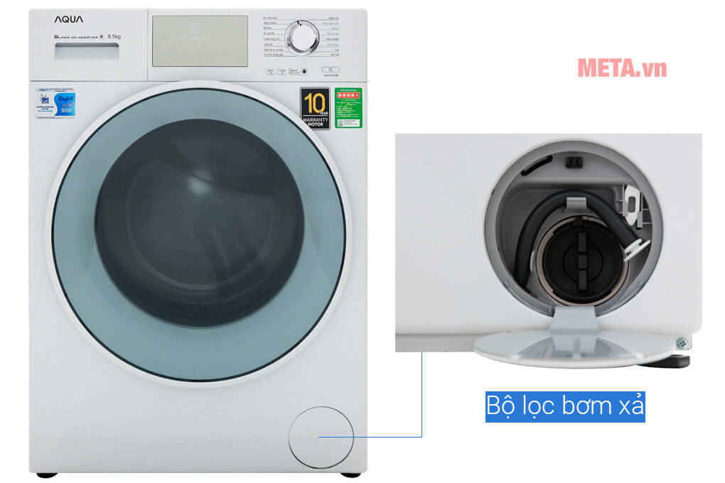 Máy giặt Aqua inverter 9.5 kg AQD-D950E.W - META.vn