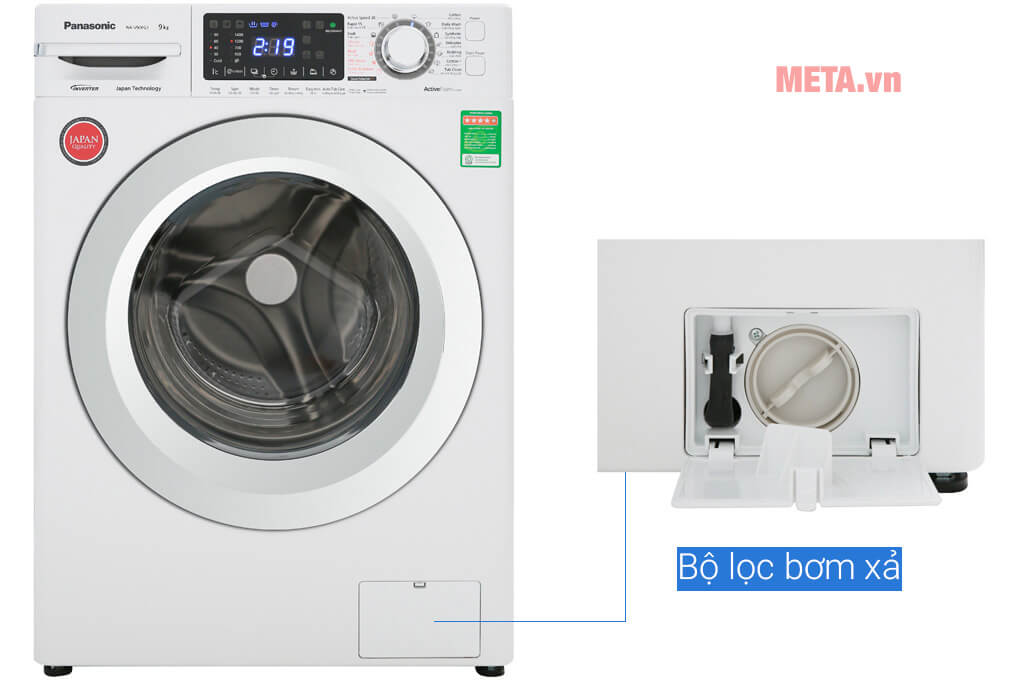 Máy giặt lồng ngang Panasonic Inverter 9kg NA-V90FG1WVT - META.vn