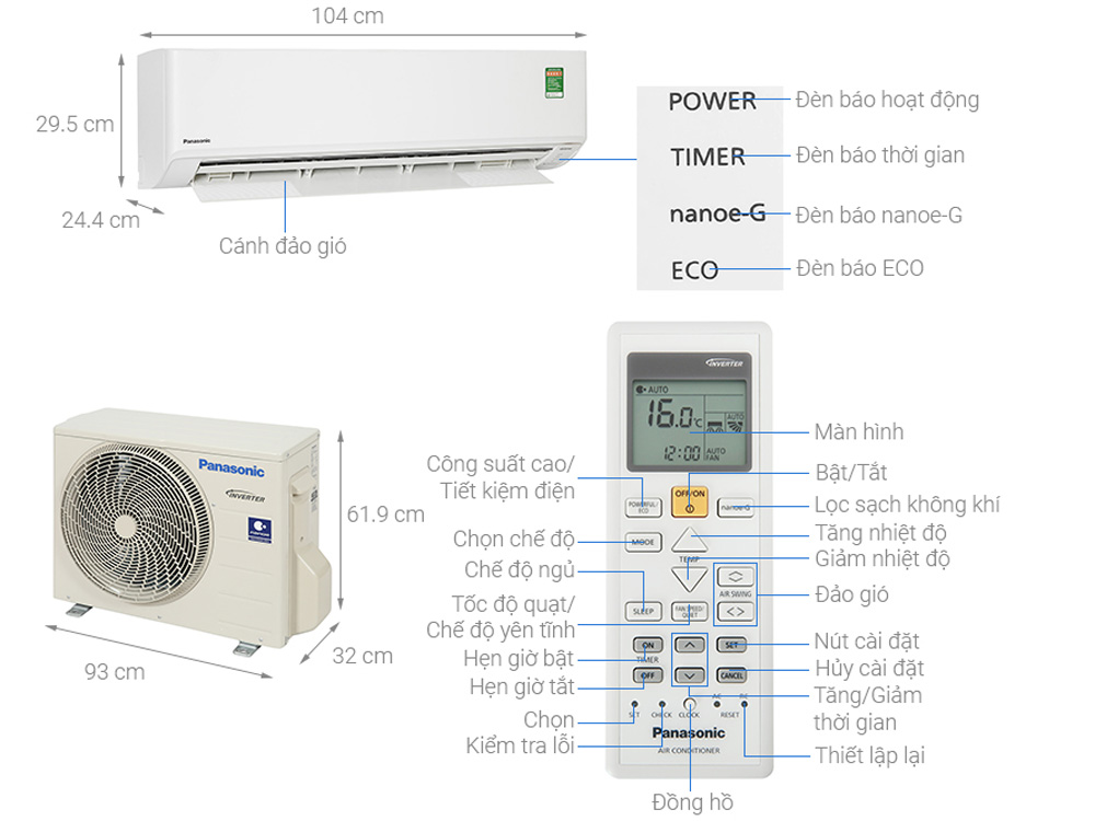 Máy lạnh 2 chiều Panasonic 2HP CU/CS-YZ18XKH-8 - META.vn