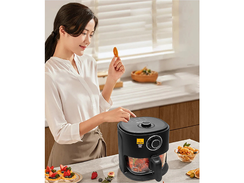 Nồi chiên không dầu thuỷ tinh Mishio MK349 6 lít - META.vn