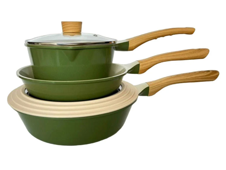 Bộ 3 nồi chảo từ Ecoramic Avocado (20cm, 24cm, 28cm) - META.vn