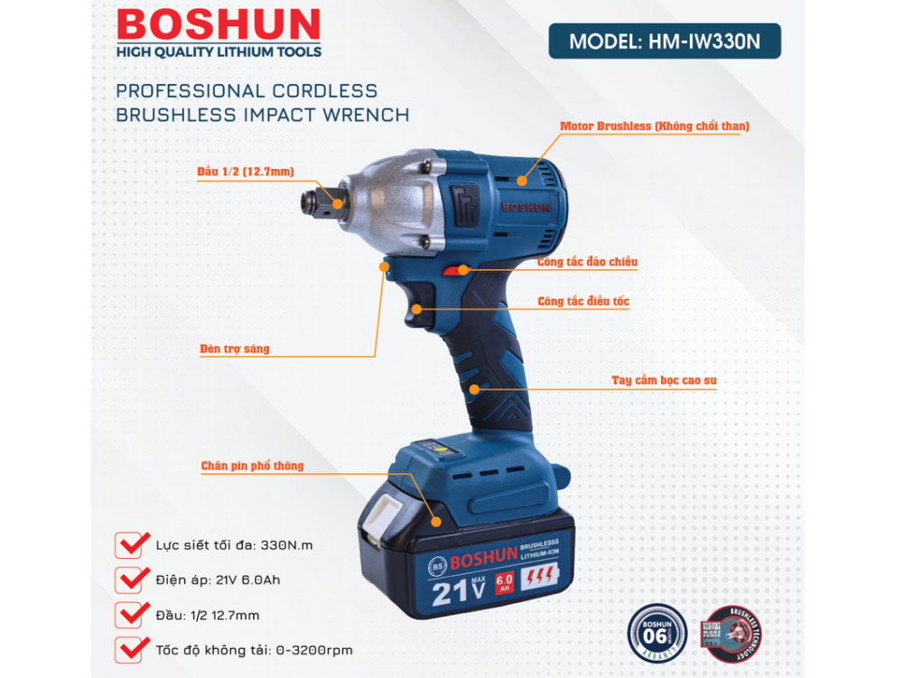 Máy siết bu lông Boshun BS-IW330N - META.vn