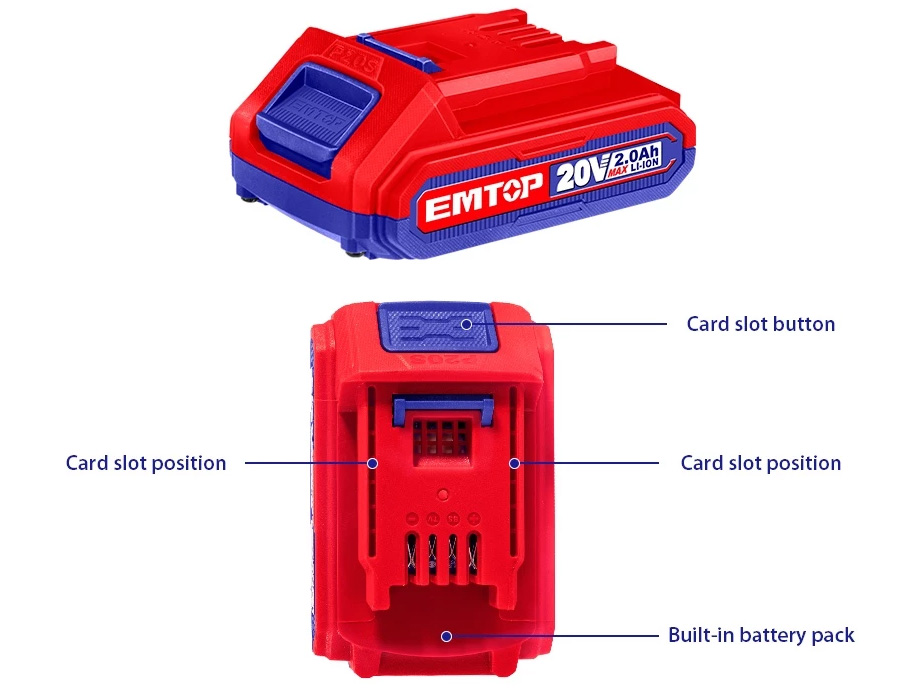 Pin Lithium 20V 2AH Emtop EBPK20011 - META.vn