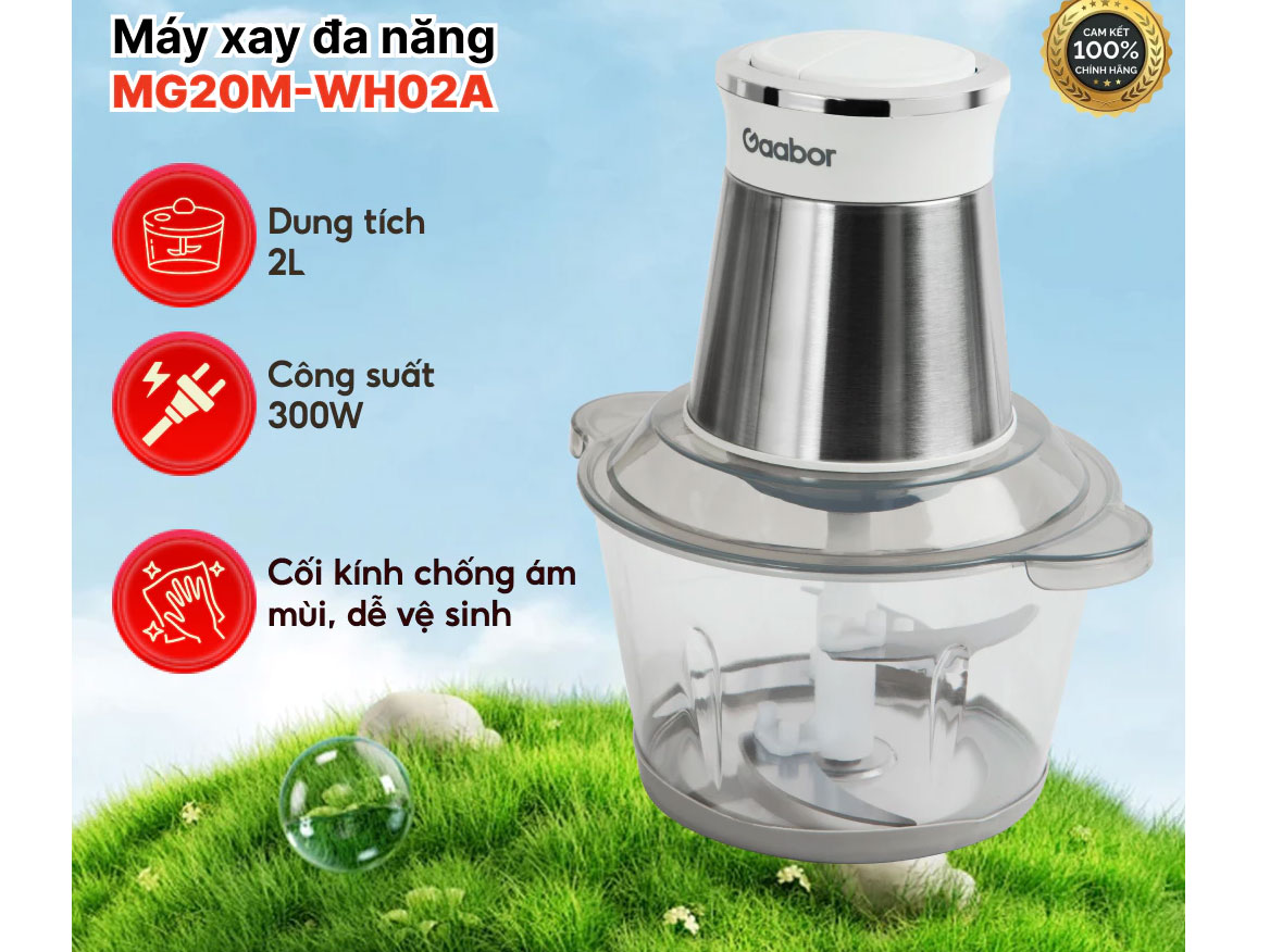 Máy xay thực phẩm đa năng Gaabor GJ-M20A / MG20M-WH02A (2 lít, 300W ...