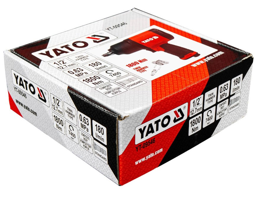 Súng bắn bu lông 1/2 inch 1.800Nm vỏ Composite Yato YT-09546 - META.vn