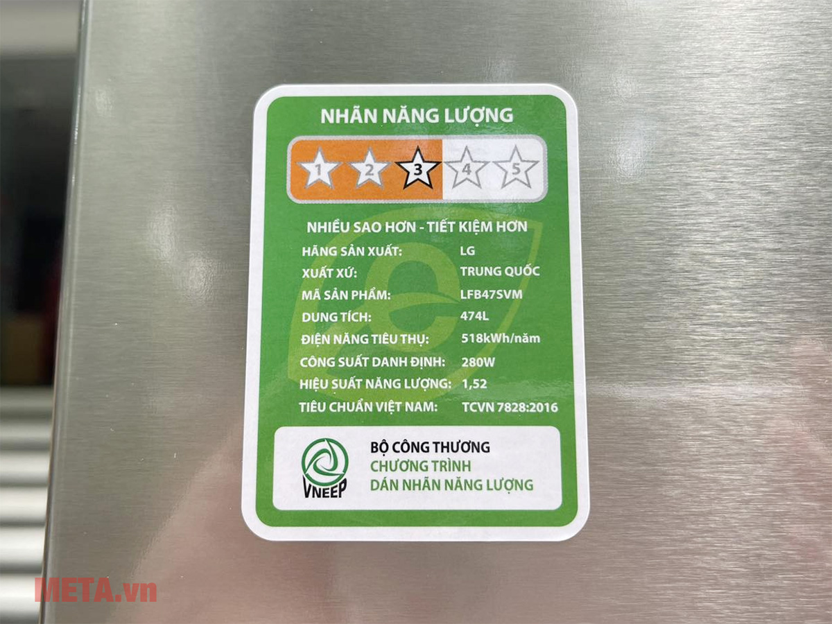 Tủ lạnh LG Inverter 474 lít Multi Door LFB47SVM - META.vn