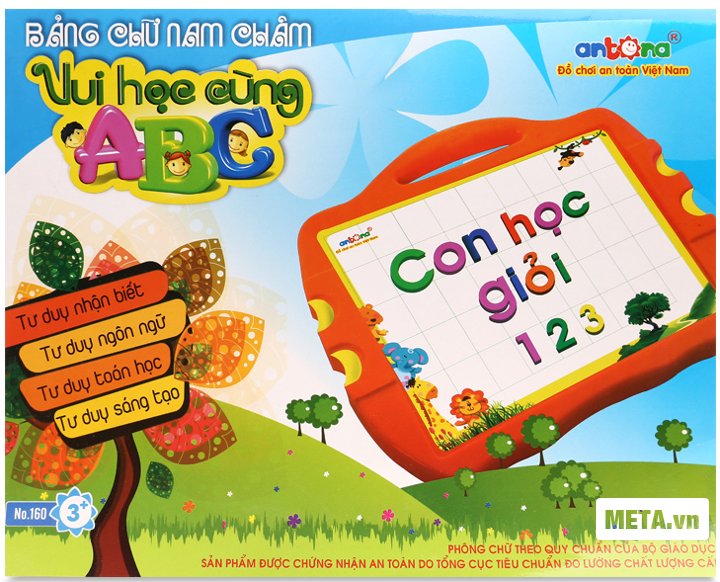 Bảng chữ và số nam châm Antona - Vui học cùng ABC 160 - META.vn