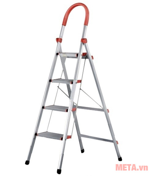 Thang inox bản to tay vịn Pro 4 bậc PRI-04 - META.vn