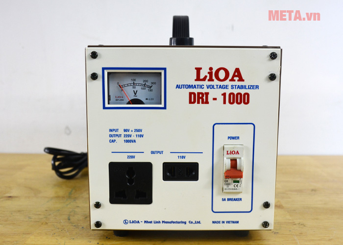 Ổn áp 1 pha Lioa 1KVA DRI 1000II (Dải điện áp đầu vào 90V - 250V) - META.vn