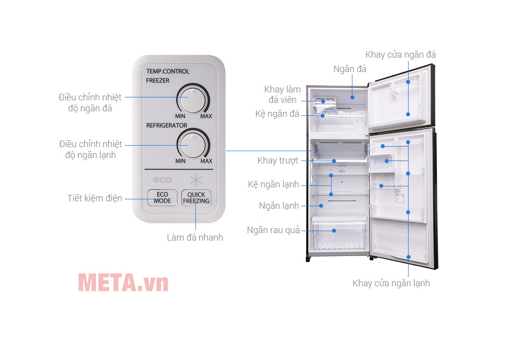 Tủ lạnh Inverter Toshiba GR-AG46VPDZ (XK1) 409 lít - META.vn