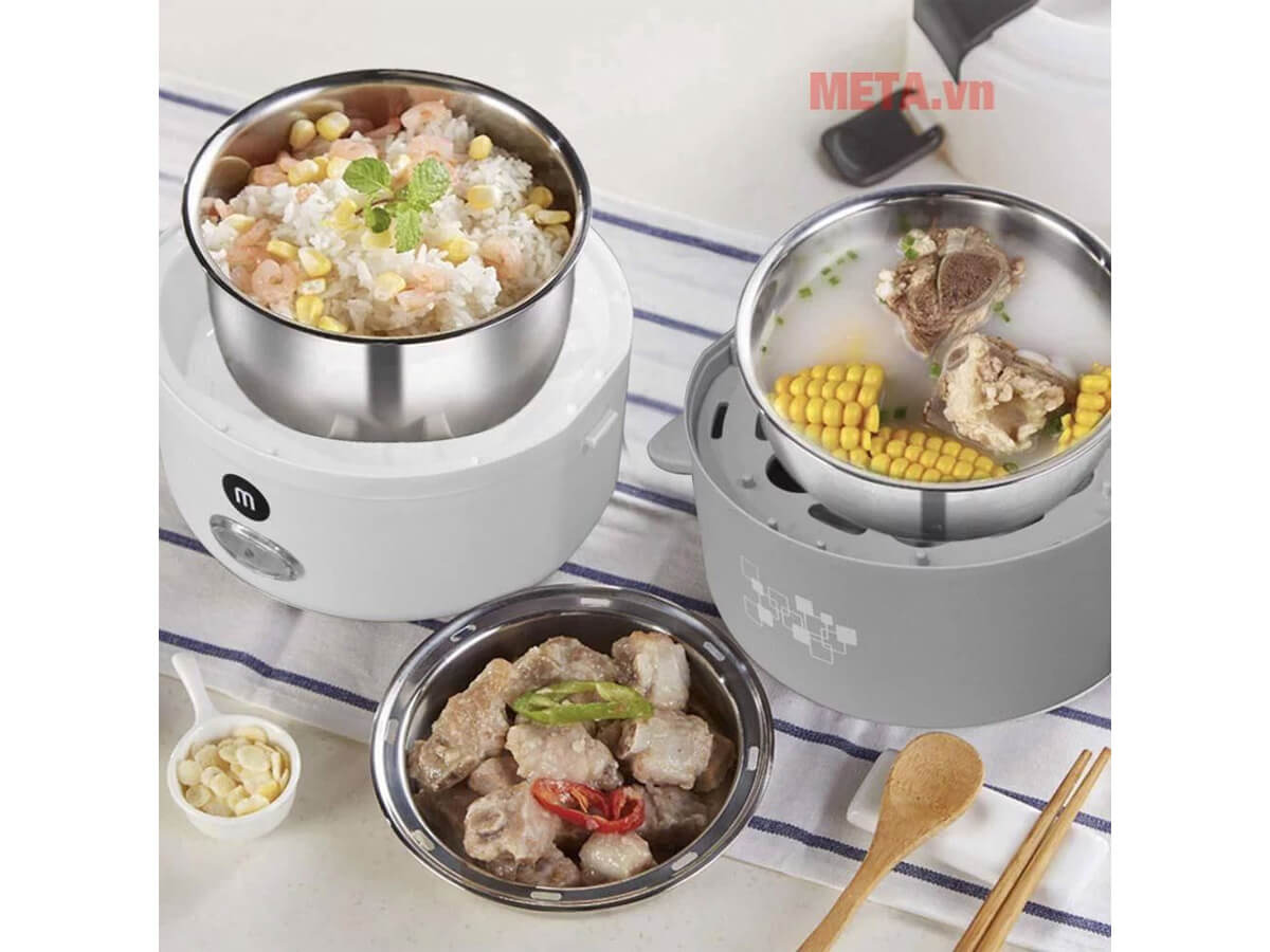 Hộp hâm nóng thức ăn Mishio MK-182 inox 304 - META.vn