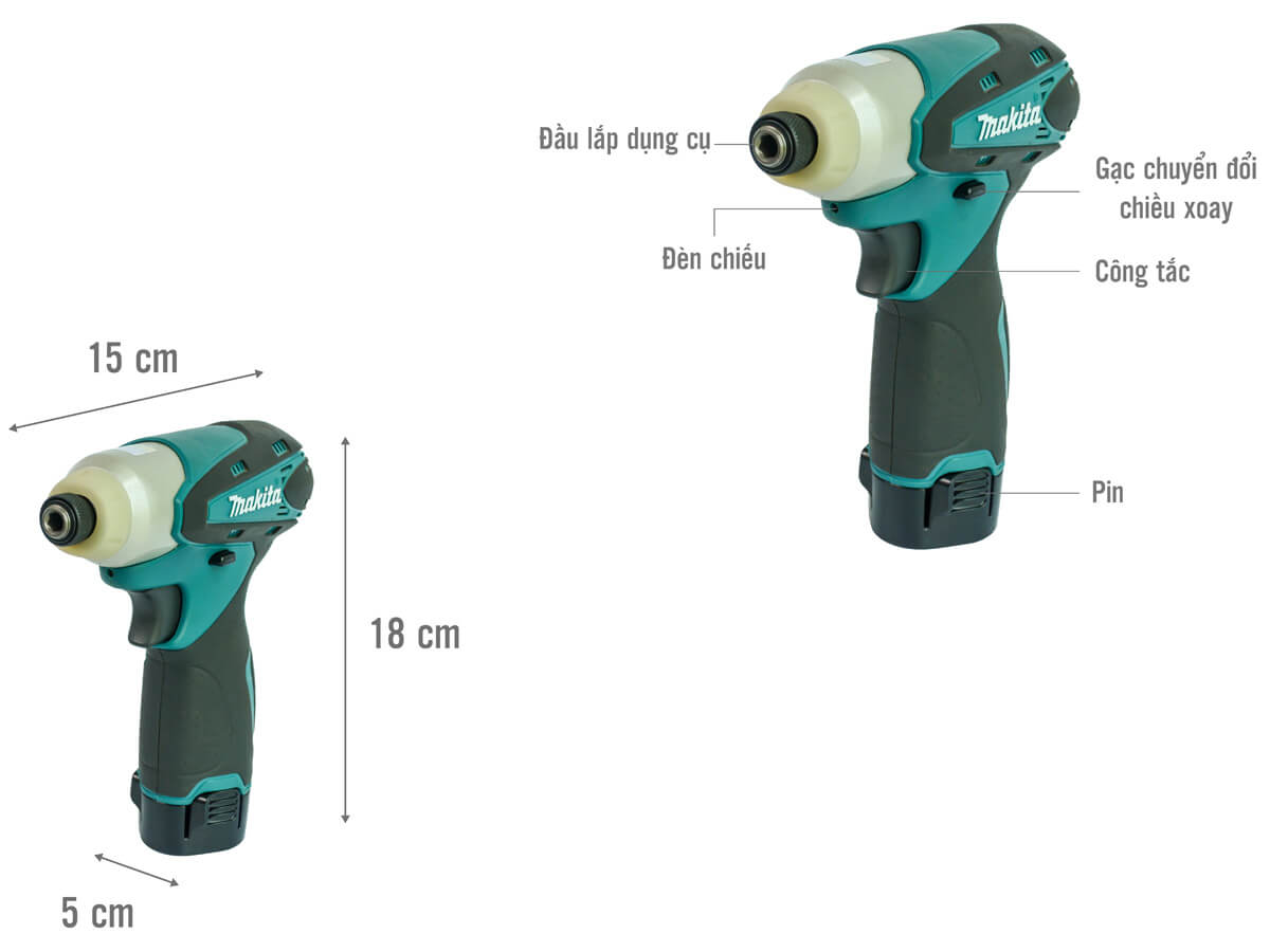 Máy vặn vít chạy pin Makita TD090DWE (10.8V) - META.vn