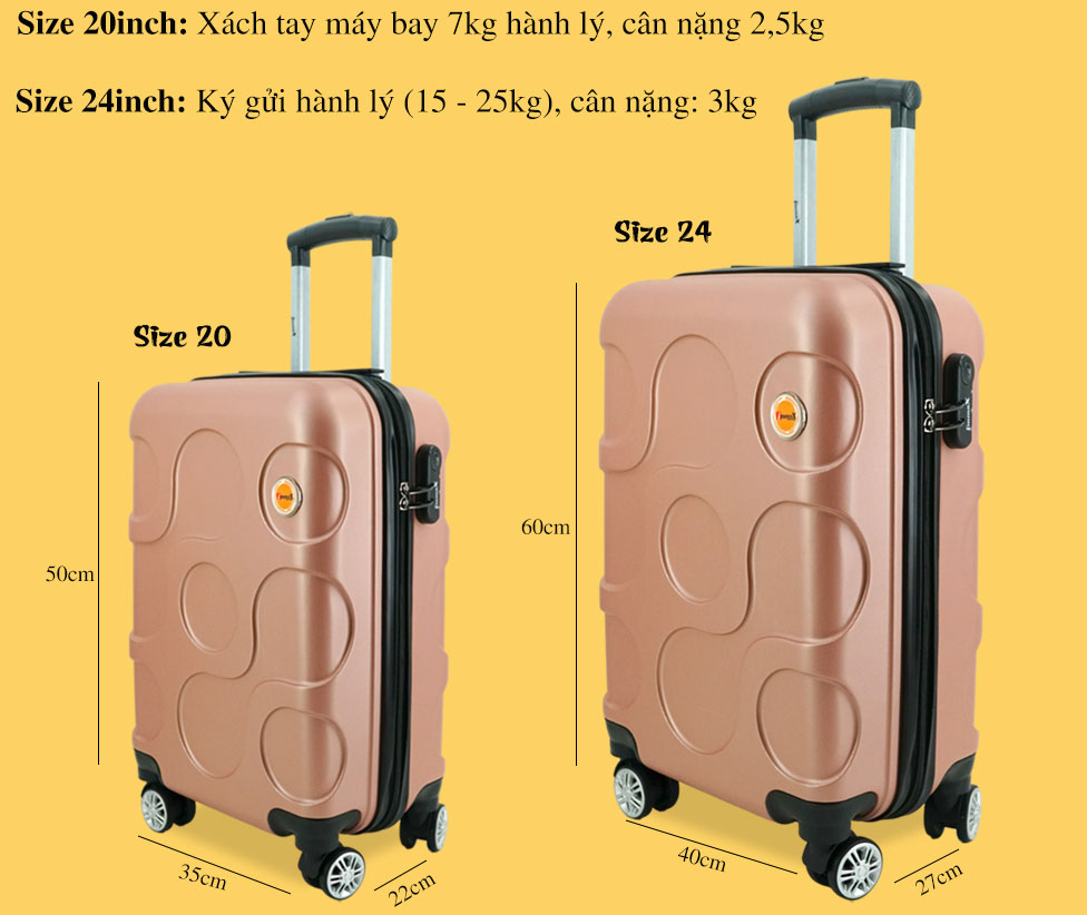 Vali nhựa Immax X12 size 60cm (24 inch) - META.vn