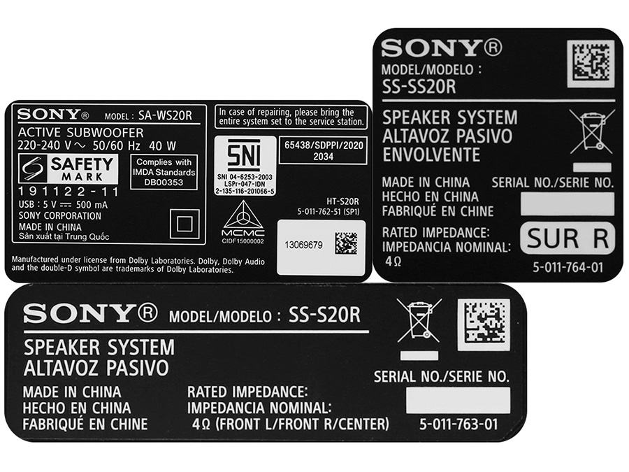 Dàn âm thanh Sony 5.1 HT-S20R/C SP1 (400W) - META.vn