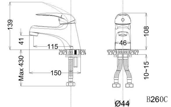 Vòi nóng lạnh Lavabo Caesar B260 (CP/CU) - META.vn