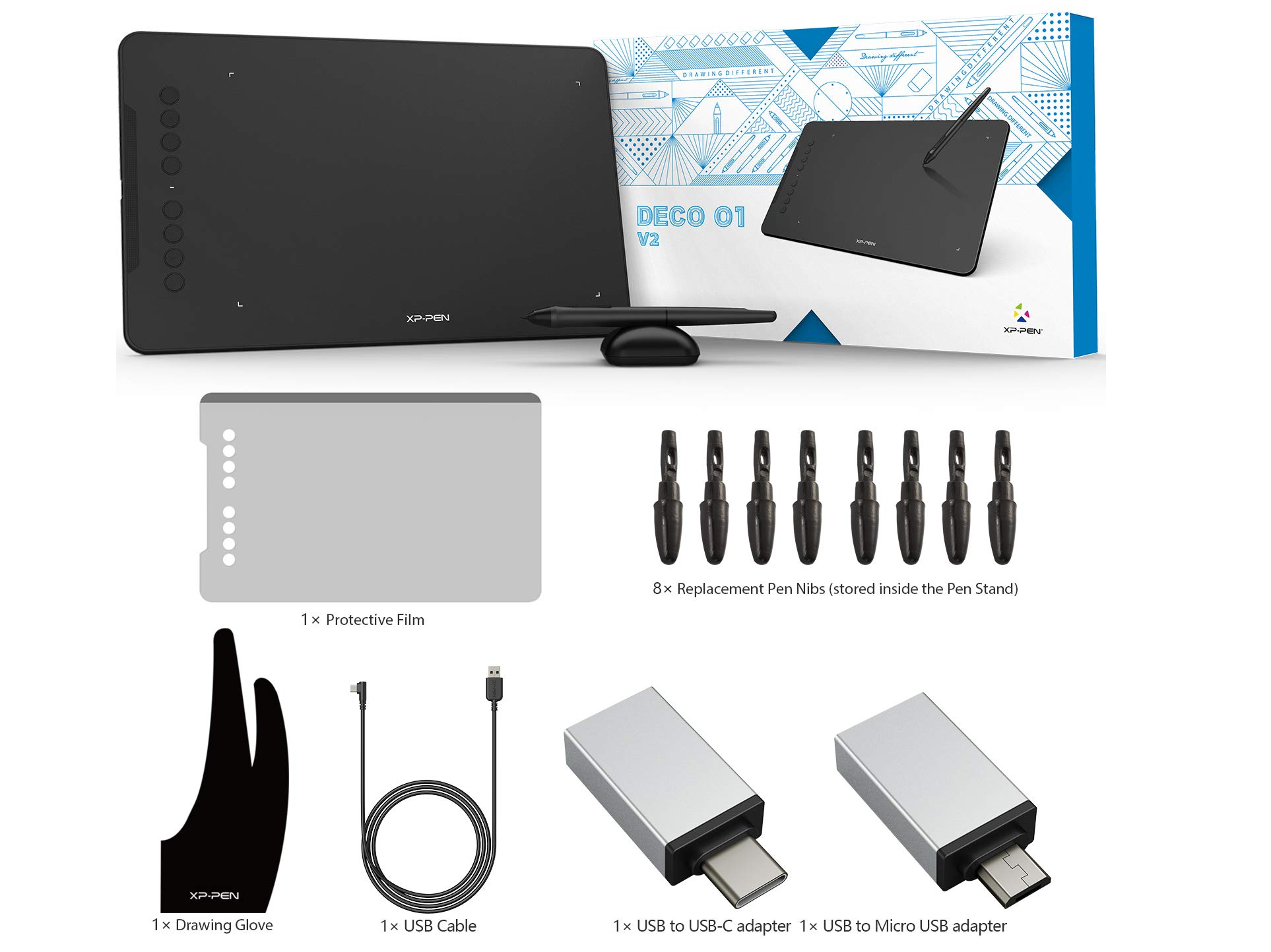 Bảng vẽ điện tử Xp-Pen Deco 01 V2 Android hỗ trợ cảm ứng nghiêng - META.vn