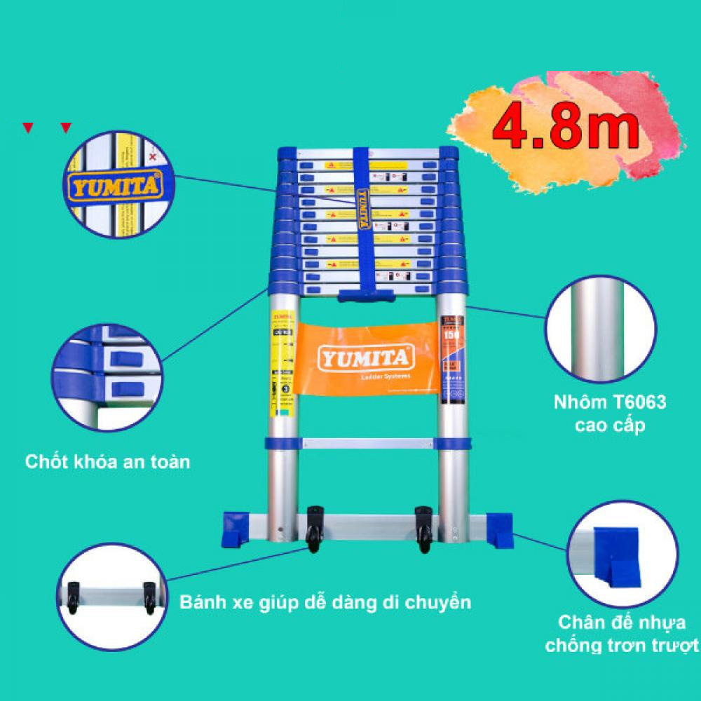 Thang nhôm rút đơn 4.8m Yumita YMT-148 - META.vn