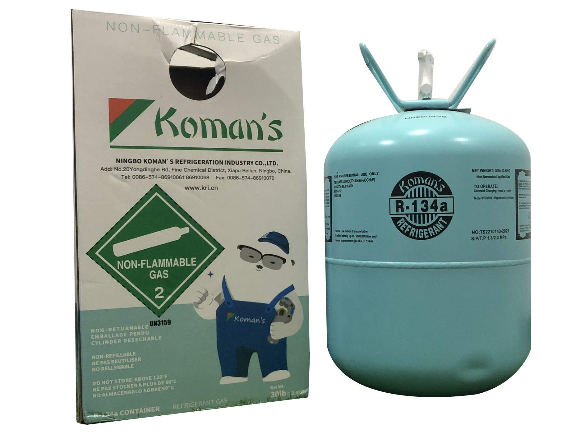 Gas lạnh Koman's R134A bình 13.6kg - META.vn