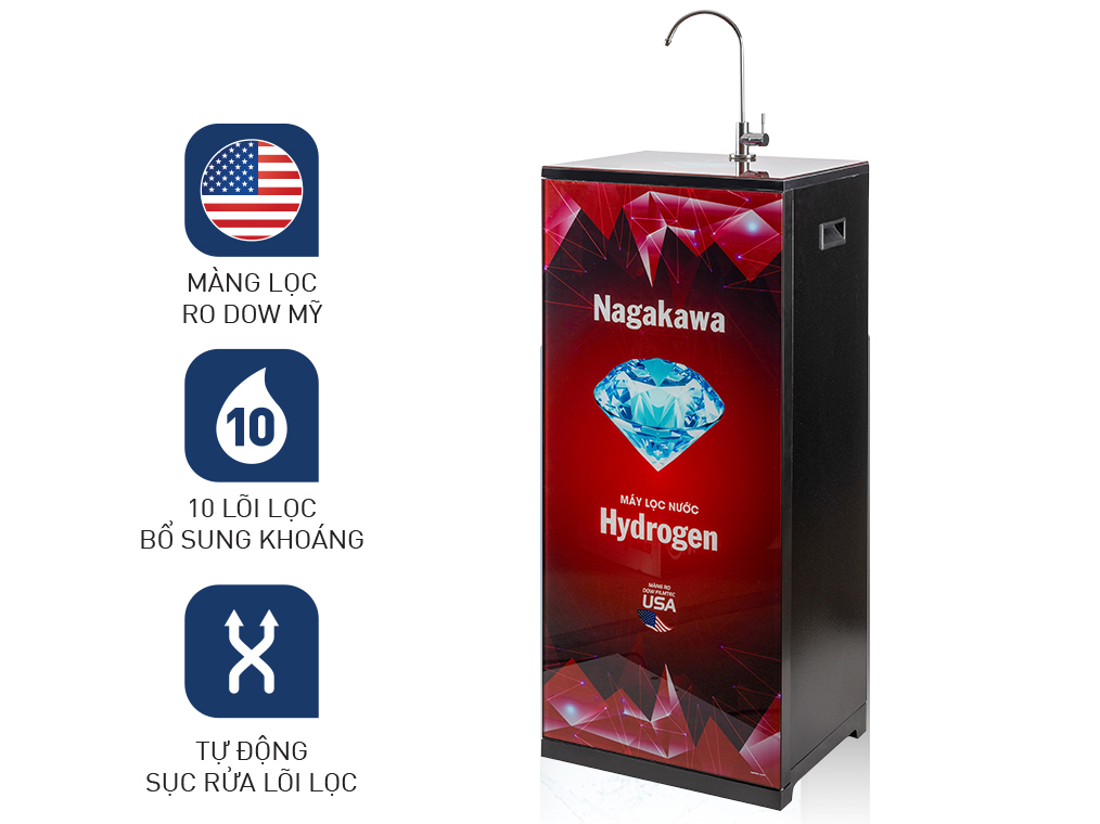 Máy lọc nước R.O Hydrogen 10 lõi Nagakawa NAG0508FB - META.vn