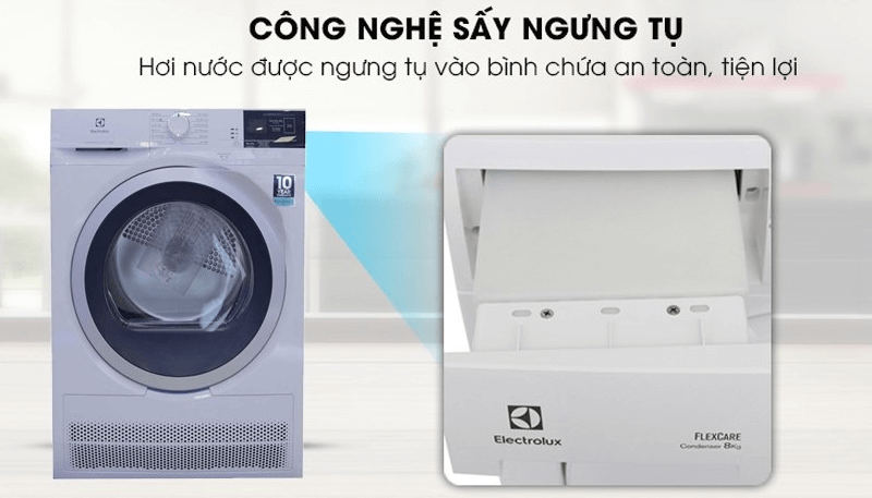 Máy sấy ngưng tụ Electrolux 8Kg EDC804CEWA - META.vn