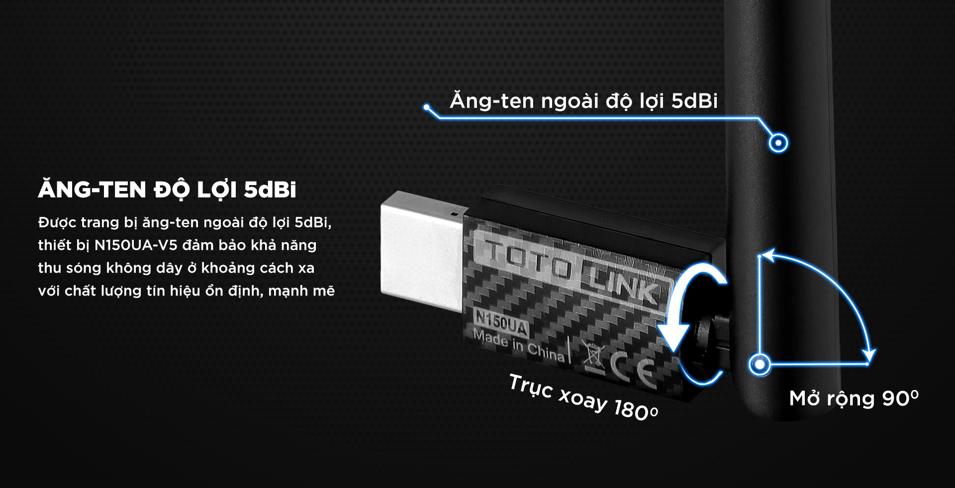 USB Wifi Totolink N150UA-V5 chuẩn N 150Mbps - META.vn
