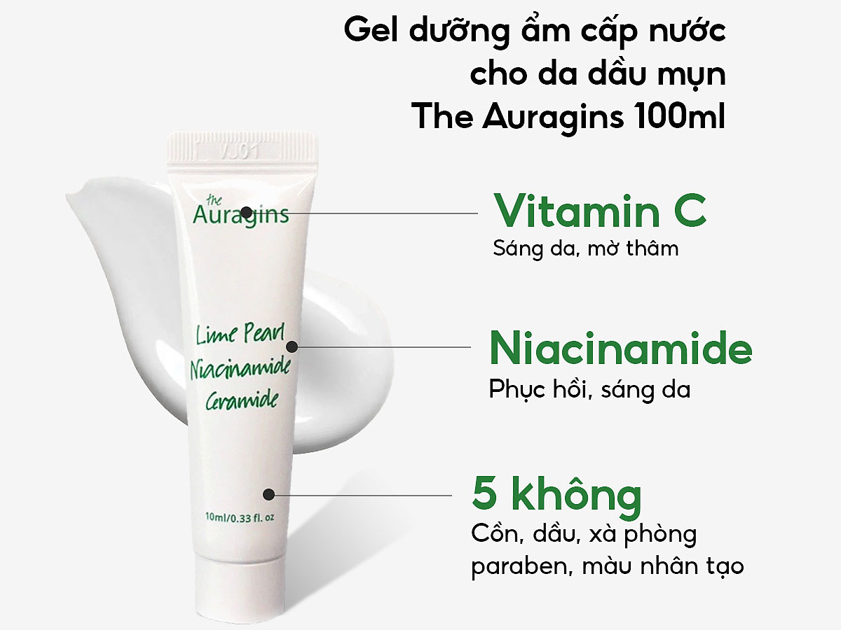 Gel dưỡng ẩm The Auragins Skin Rescue Brightening Gel Cream 10ml - META.vn