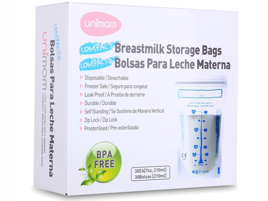 Túi đựng sữa mẹ Unimom Compact không có BPA 210ml (30 túi/hộp) UM870251 ...