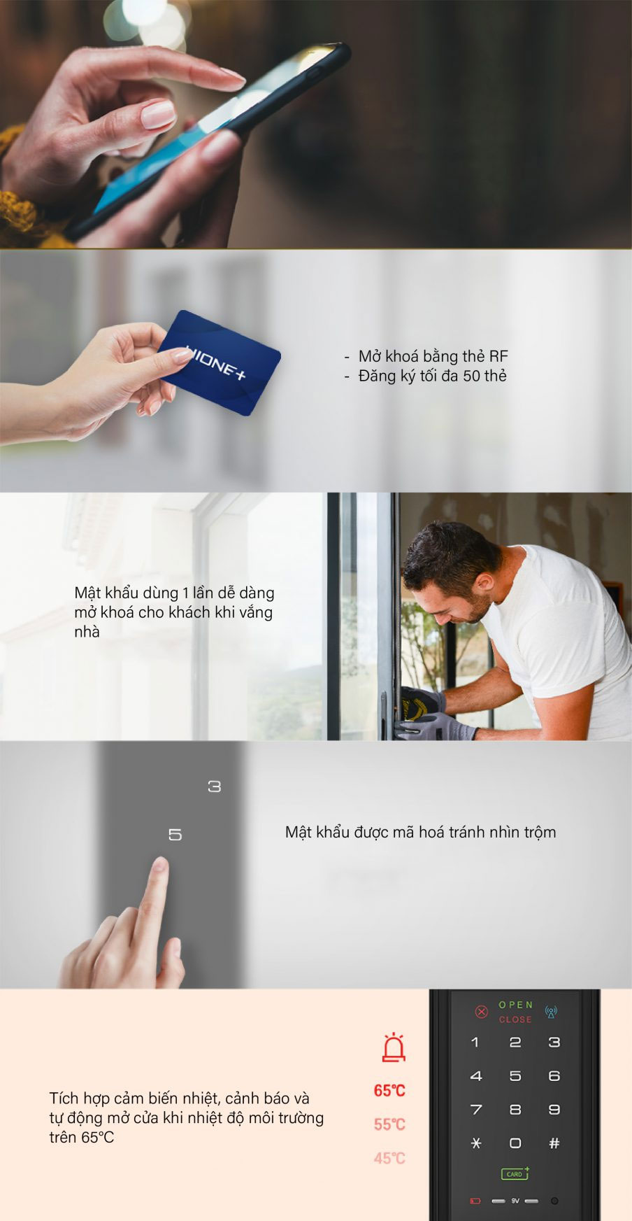 Khóa cửa điện tử Hi-One H-5400 - META.vn