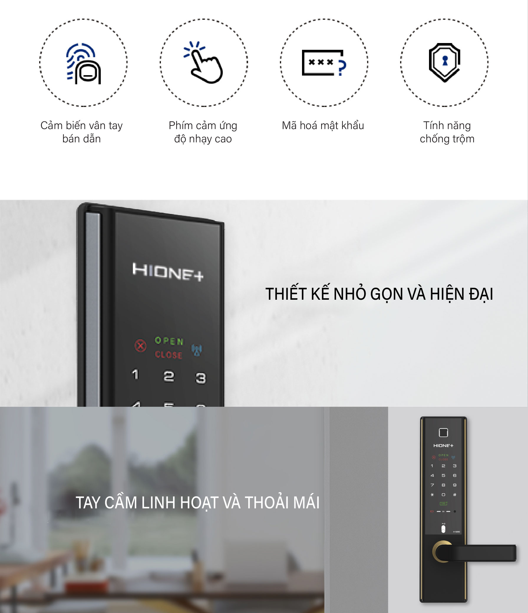 Khóa cửa điện tử Hi-One H-5890 - META.vn