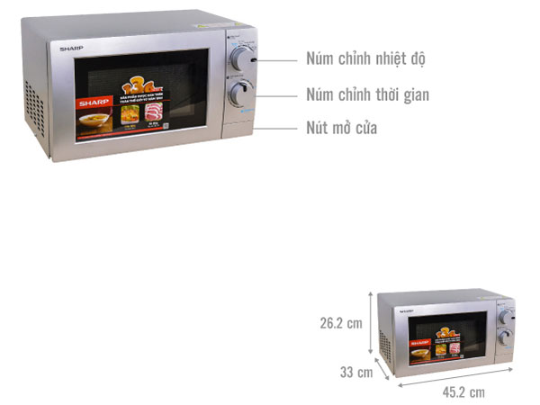 Lò vi sóng Sharp R-207VN-SL (20 lít) - META.vn