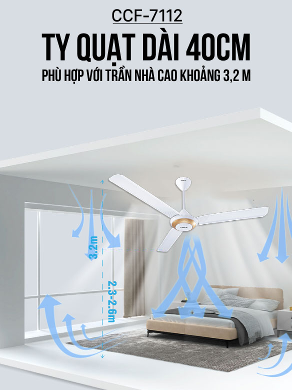 Quạt trần 3 cánh Coex CCF-7112 - META.vn