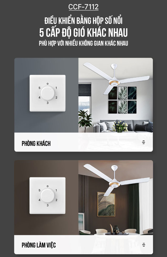 Quạt trần 3 cánh Coex CCF-7112 - META.vn