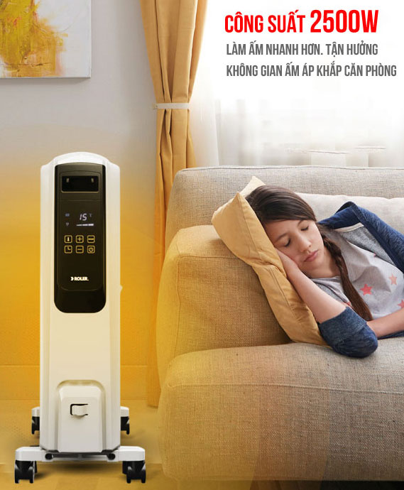 Máy sưởi dầu điện tử 10 thanh Roler RH-2119A (Có điều khiển từ xa ...