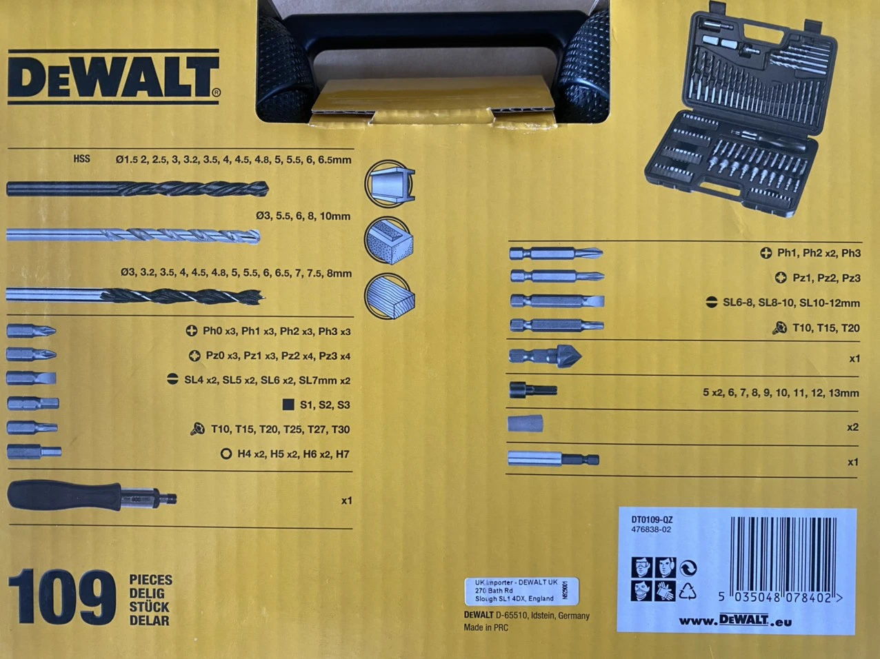 Bộ mũi đa năng 109 chi tiết Dewalt DT0109-QZ - META.vn