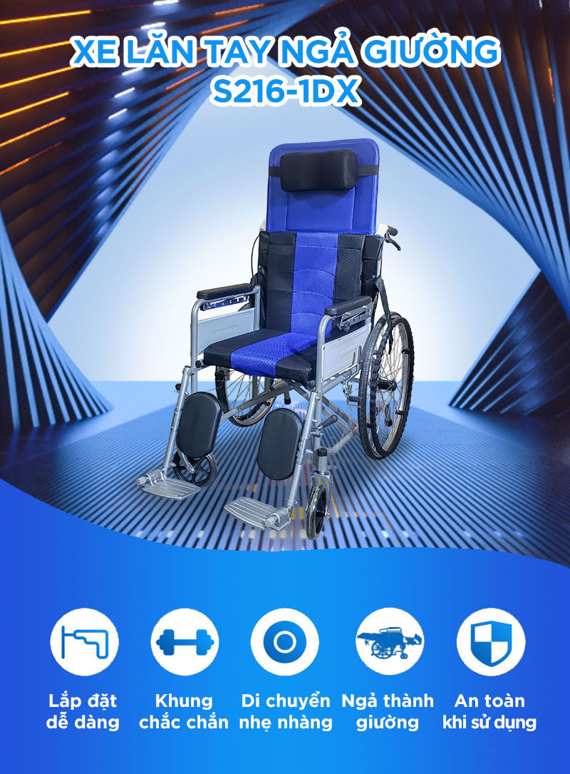 Xe lăn điều dưỡng đa năng Nikita S-216-1DX (NKT-N216-1) - META.vn
