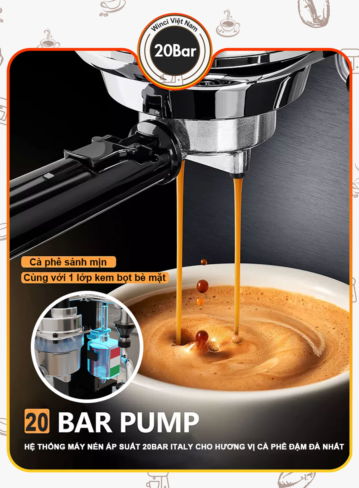 Máy pha cà phê Espresso Winci CM5100 - META.vn