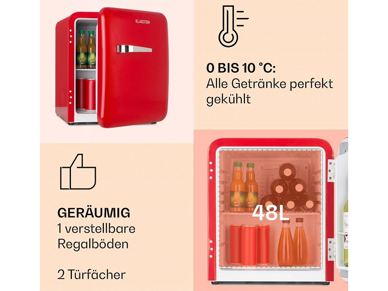 Tủ lạnh mini Klarstein Audrey Retro 48 lít - META.vn