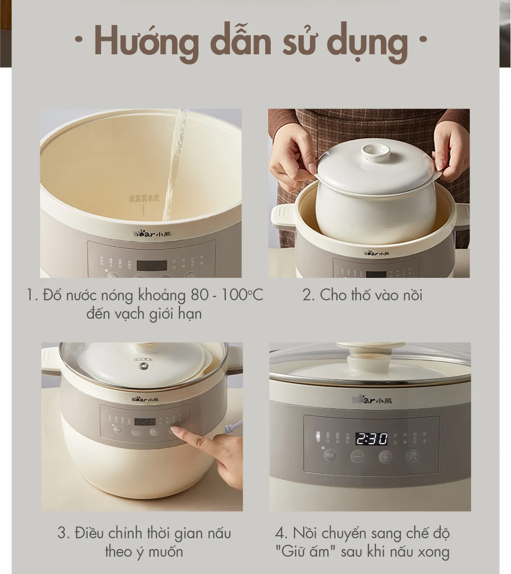 Nồi nấu chậm đa năng Bear DDZ-B25Q3 - META.vn