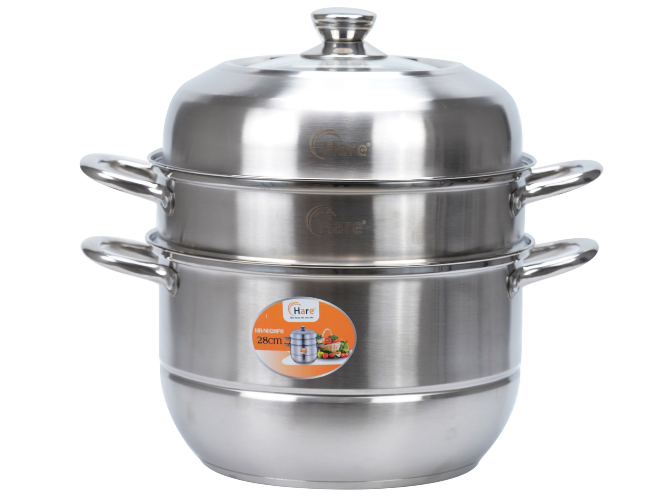 Bộ nồi hấp inox 3 tầng Hare HR-NH28F6 (28cm) - META.vn