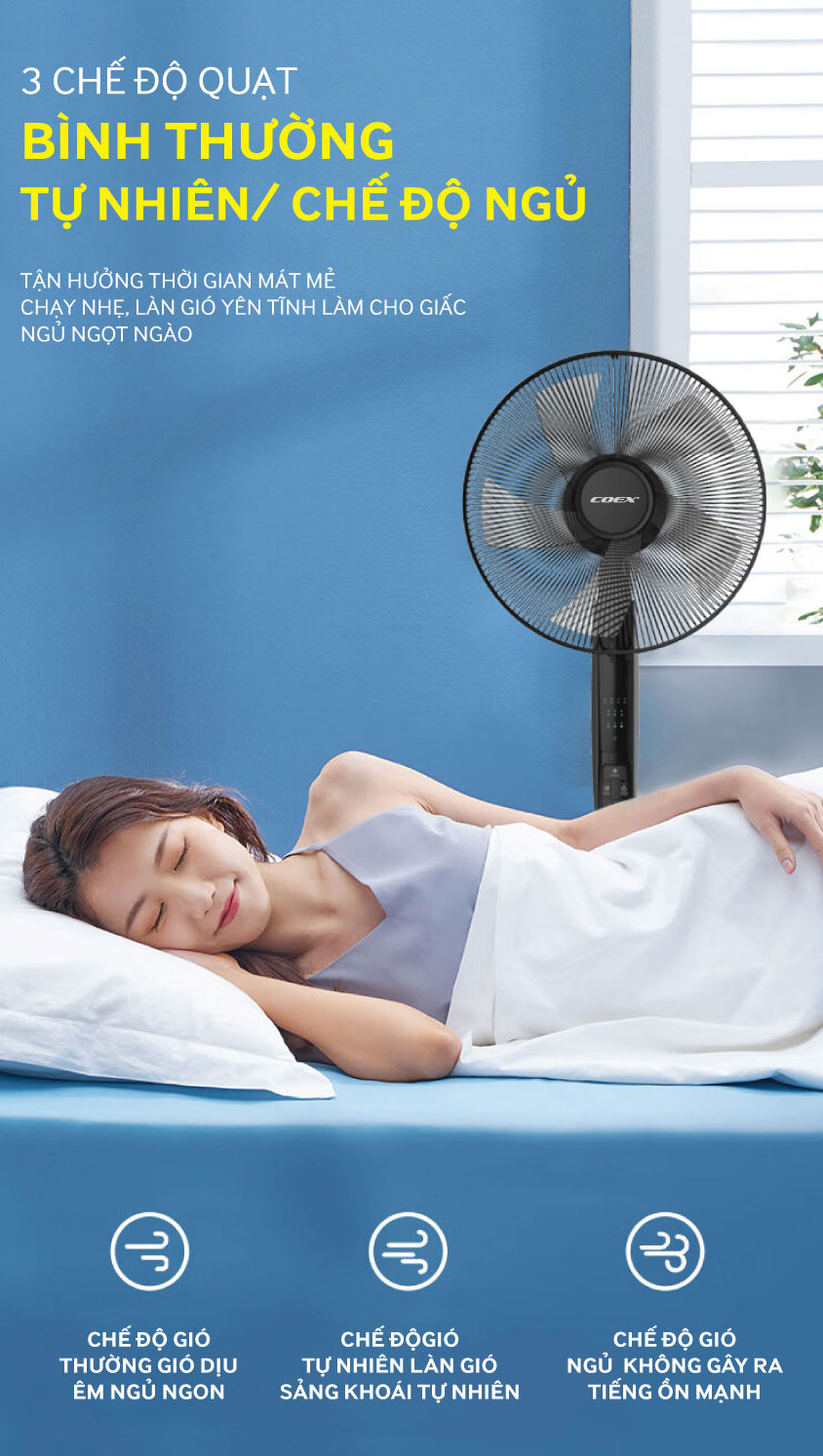 Quạt cây 5 cánh có điều khiển Coex CF-7118A - META.vn