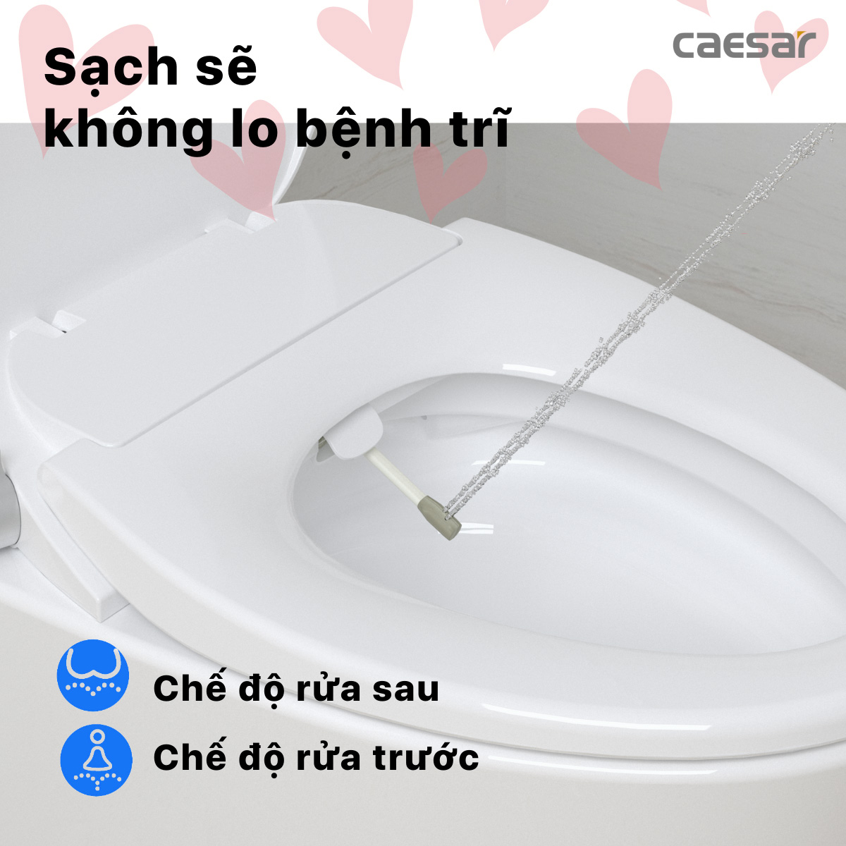 Nắp bồn cầu cơ thông minh Caesar TAF060 - META.vn