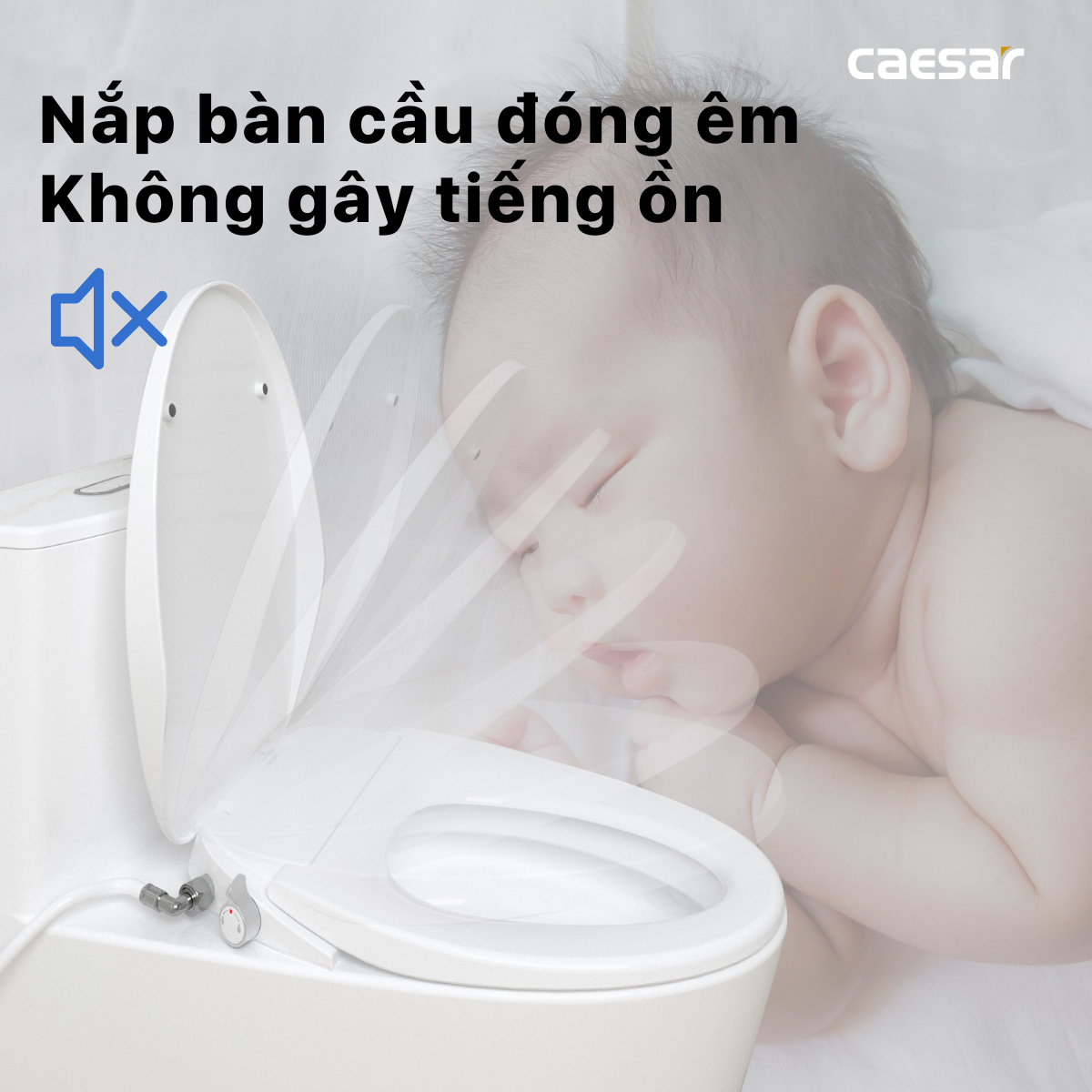 Nắp bồn cầu cơ thông minh Caesar TAF060 - META.vn