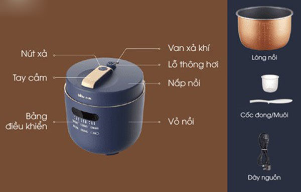Nồi áp suất điện đa năng Bear YLB-A50M1 (5 lít) - META.vn