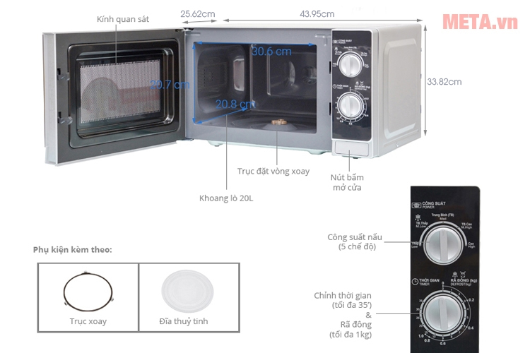 Lò vi sóng Sharp R-205VN-S (20 lít) - META.vn