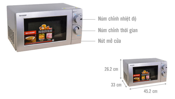 Lò vi sóng Sharp R-207VN-SL (20 lít) - META.vn