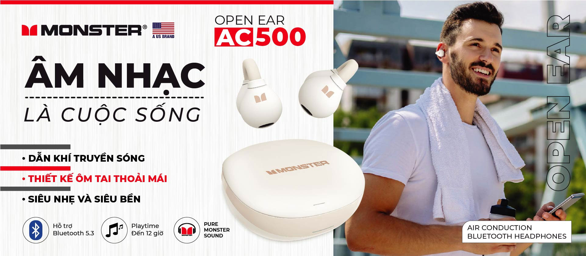 Tai nghe True wireless Monster Open-Ear AC500 - META.vn