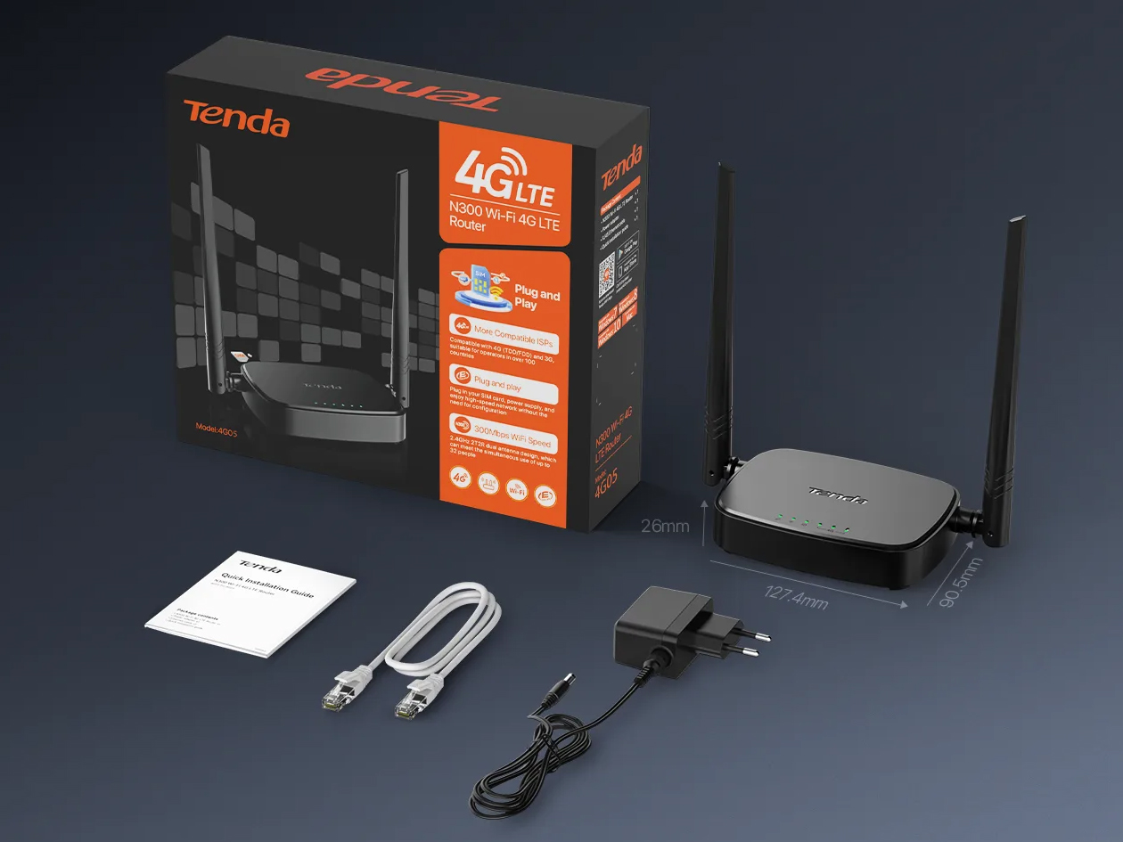 Bộ phát wifi dùng sim 4G Tenda 4G05 (300 Mbps, 2 Port) - META.vn