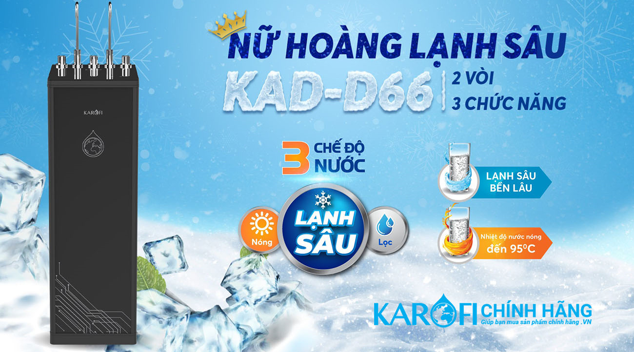 Máy lọc nước nóng lạnh Karofi KAD-D66S - META.vn