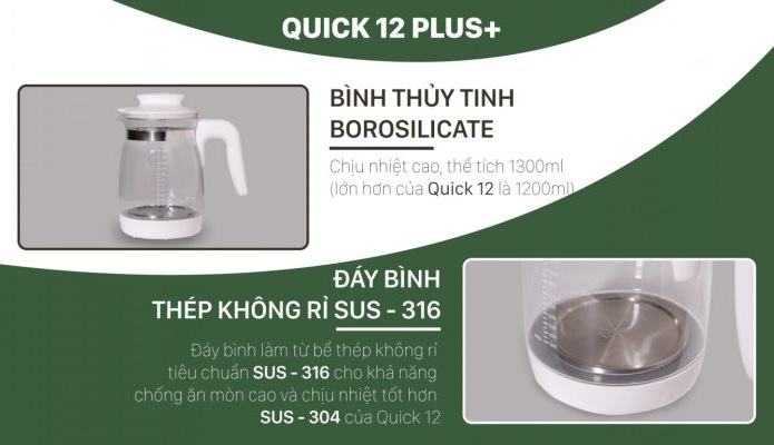 Máy đun và hâm nước pha sữa Quick 12 Plus+ Fatzbaby FB3504HB - META.vn